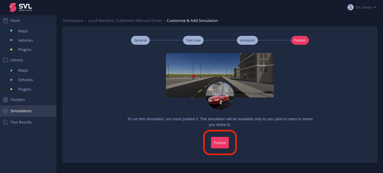 First start - SVL Simulator